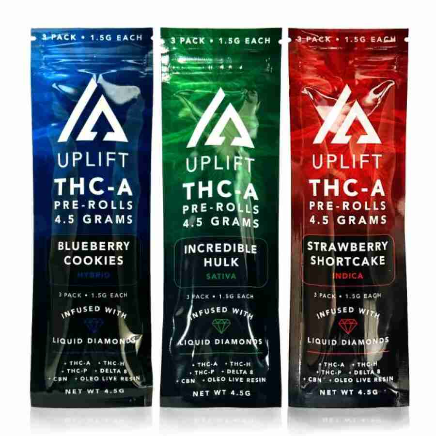 UpLift THCa 3pc Prerolls 4.5g | 3 Strains | D8 Super Store UpLift THCa 3pc Prerolls 4.5g | 3 Strains | D8 Super Store
